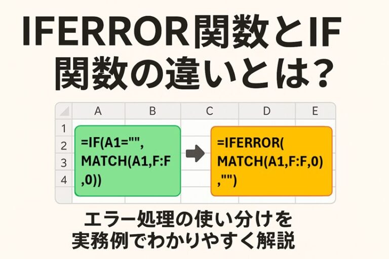 IFERROR関数とIF関数の違いとは？エラー処理の使い分けを実務例でわかりやすく解説|エクセル事務ハック